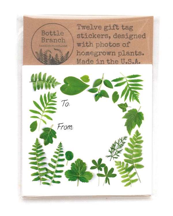 Ferns and Leaves | 12 Sticky Gift Tags – The Paper Mouse