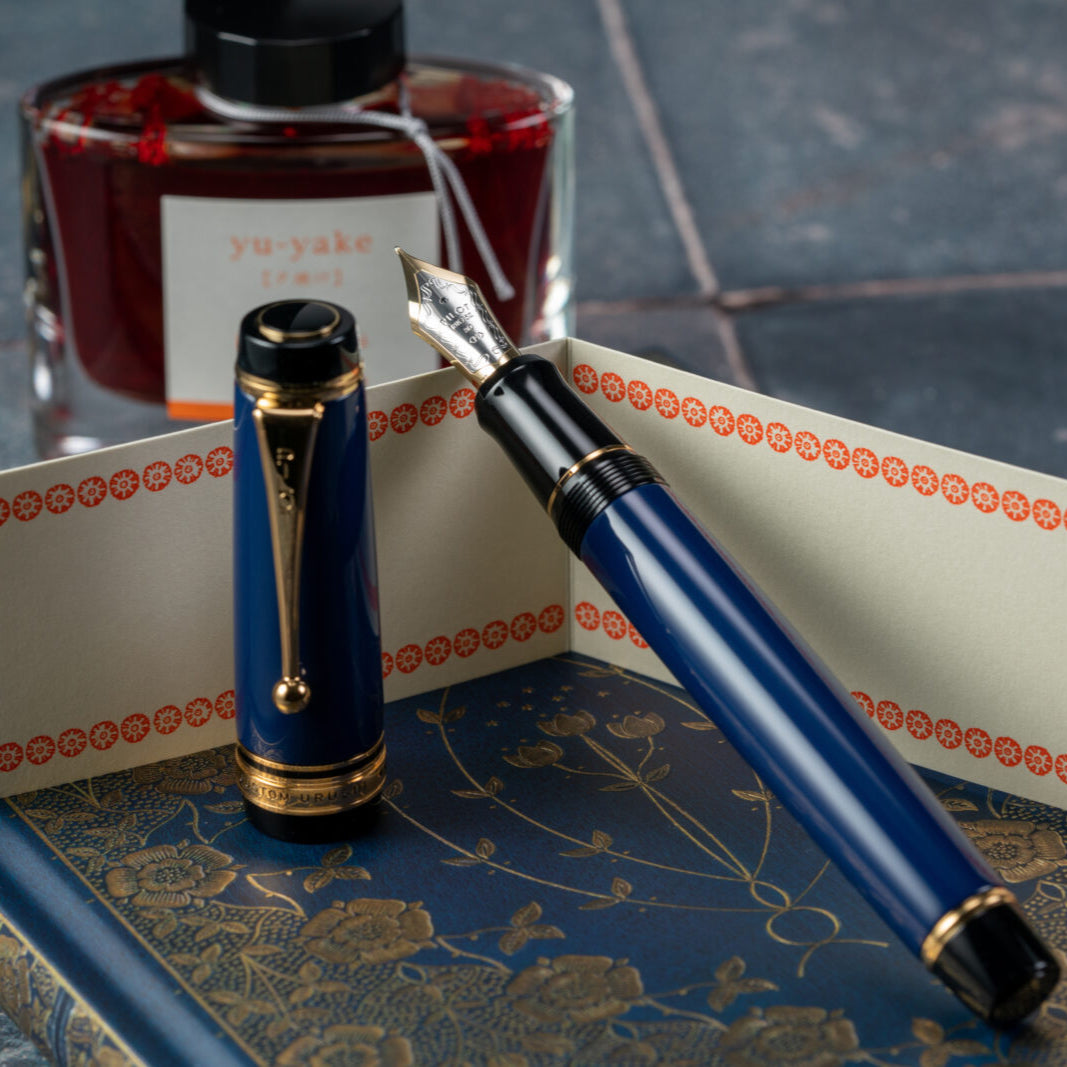 Custom Urushi Prussian Blue Fountain Pen – The Paper Mouse