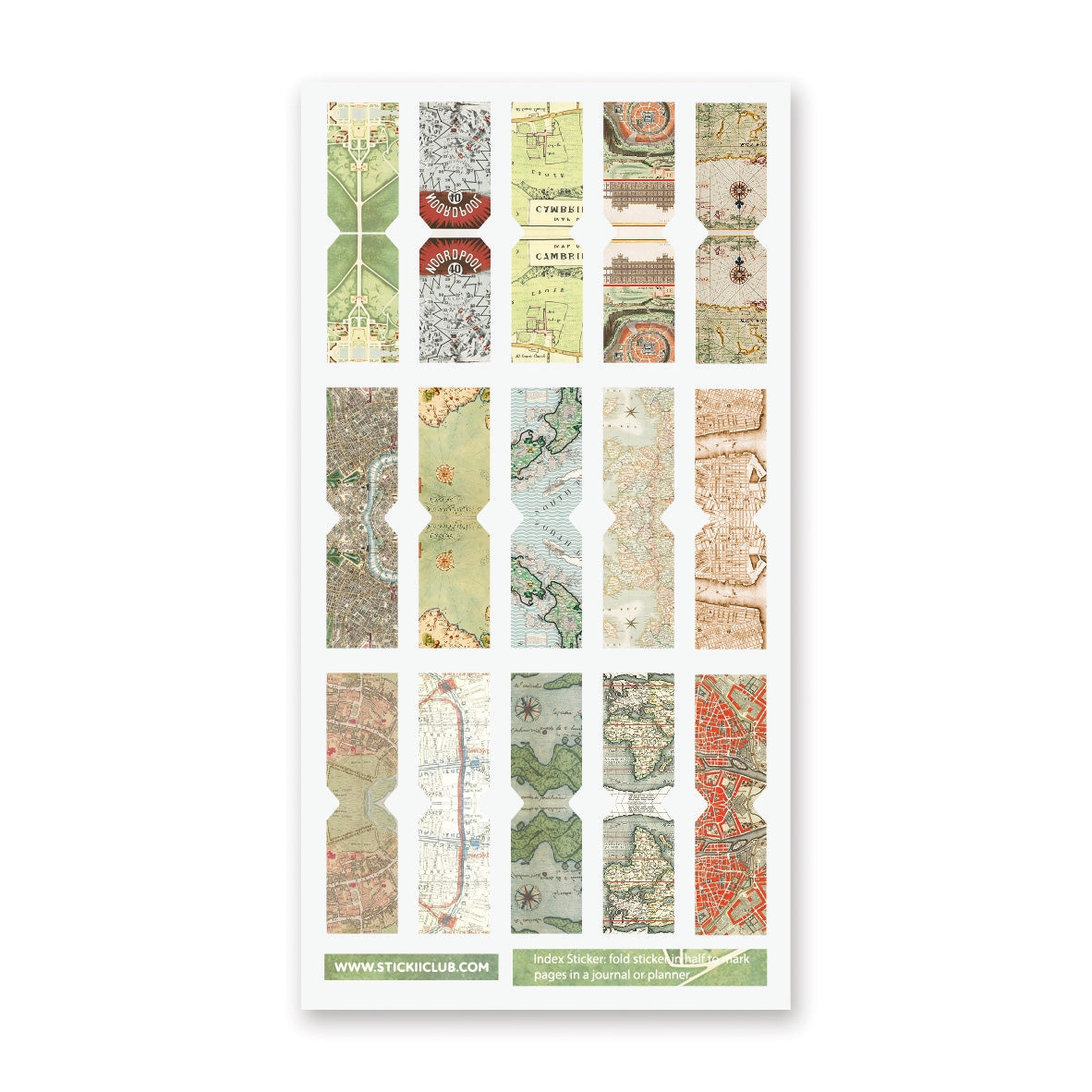 Vintage Map Tabs Sticker Sheet – The Paper Mouse