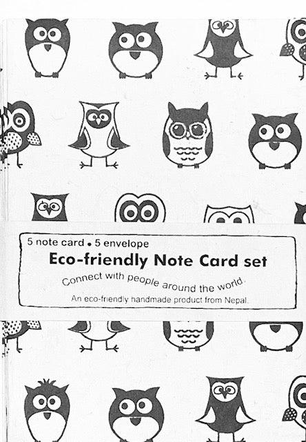 Owls Folded Note Cards with Envelope | Set of 5 – The Paper Mouse