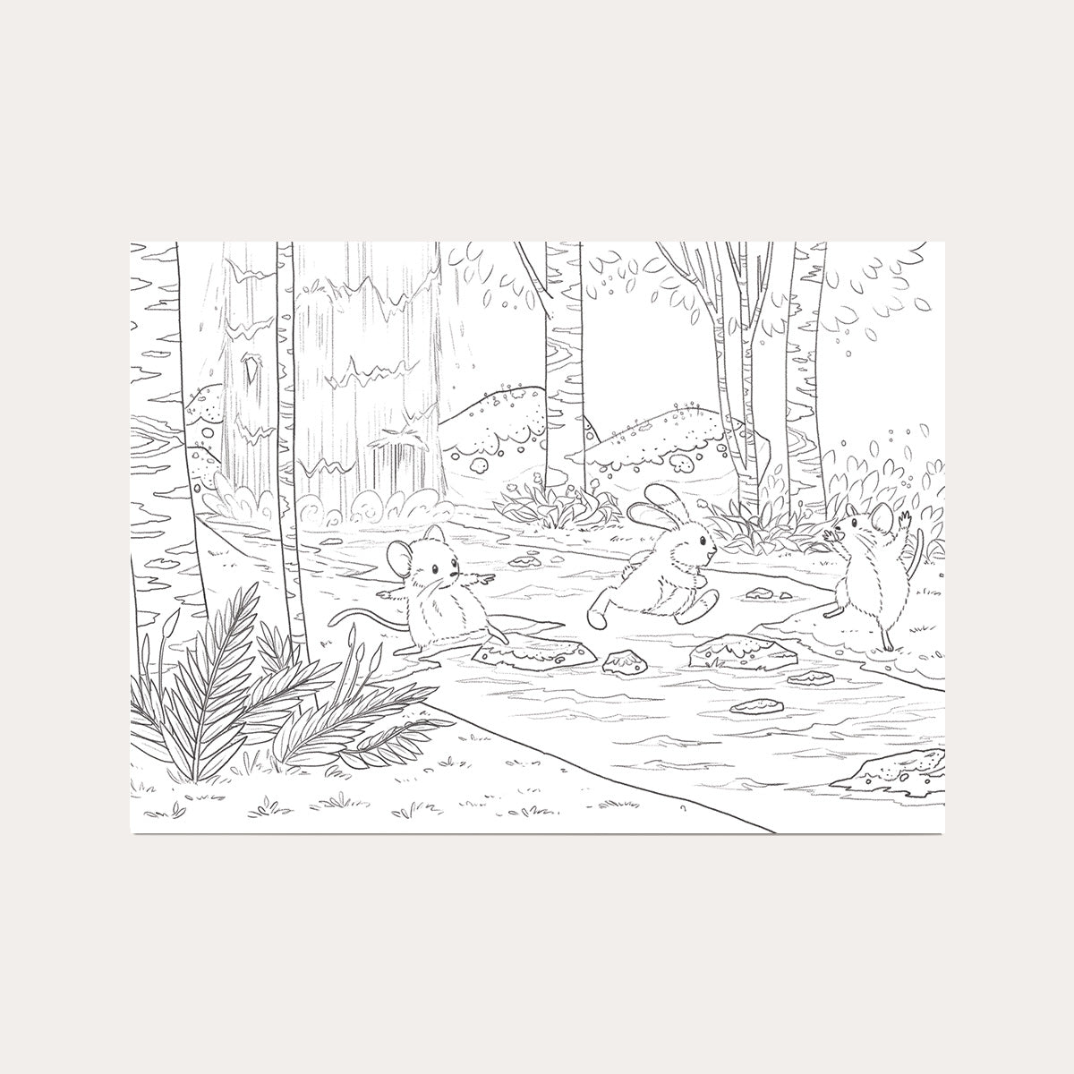 Stepping Stones | Coloring Postcard – The Paper Mouse