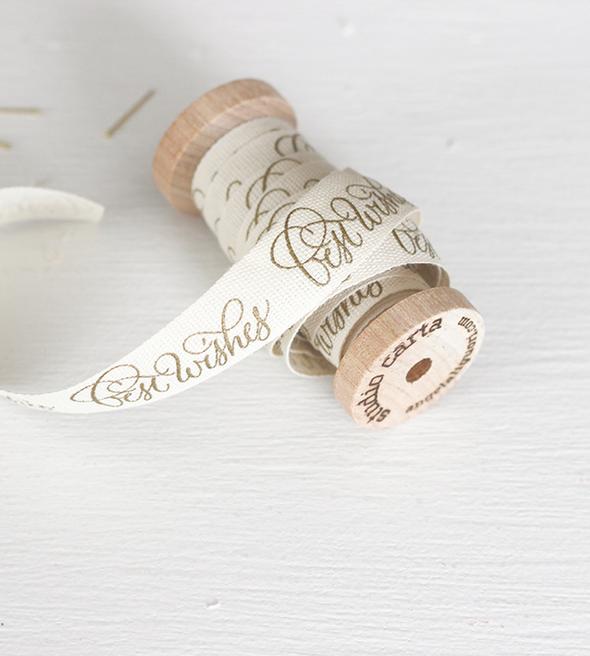 Best Wishes Calligraphy Ribbon | 2 Yards - Wood Spool * – The Paper Mouse